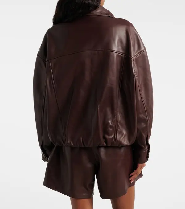 Nour Hammour Roland Leather Bomber Jacket