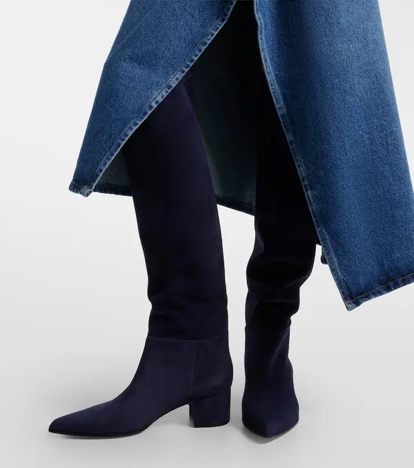 GIANVITO ROSSI Suede Knee-high Boots - Blue