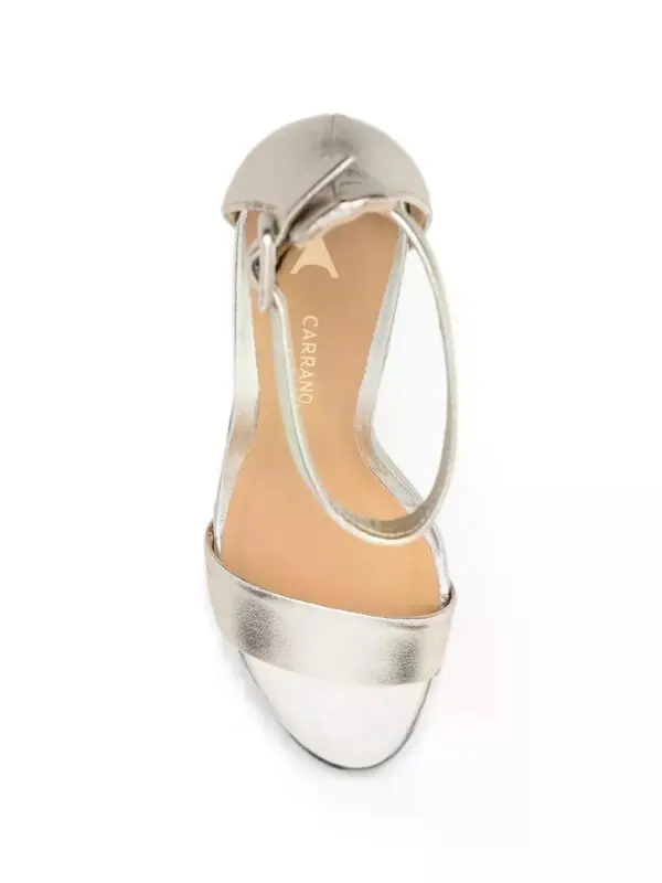 ANDREA CARRANO Metallic Finish Buckle-fastening Sandals