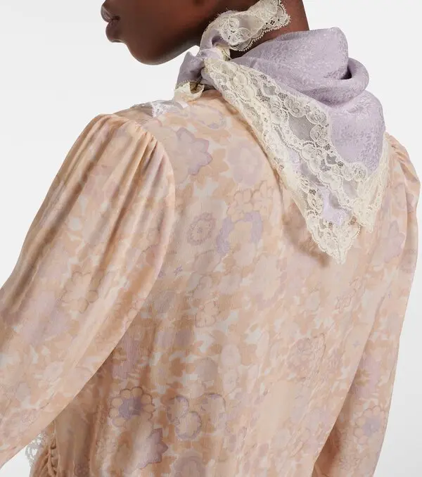 Chloé Printed Silk Jacquard Scarf