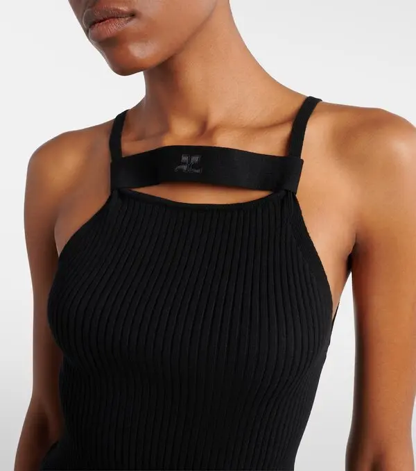 COURREGES Ribbed-knit Tank Top