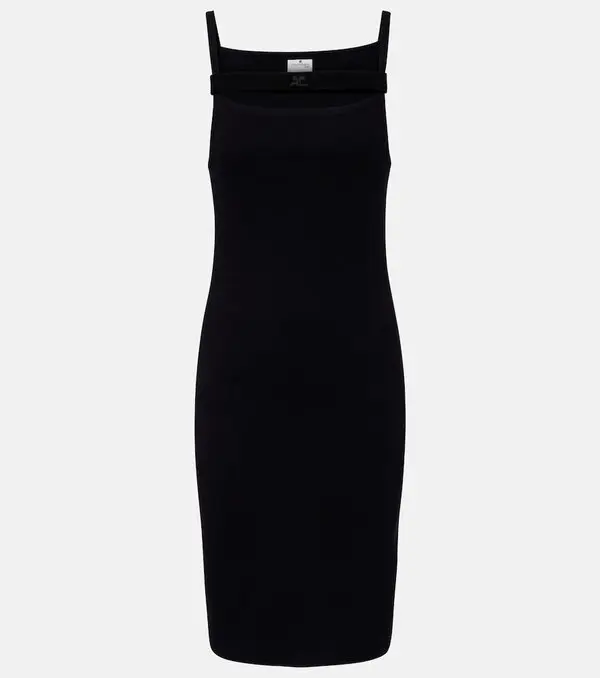 COURREGES Courrèges Ribbed-knit Cotton Jersey Midi Dress