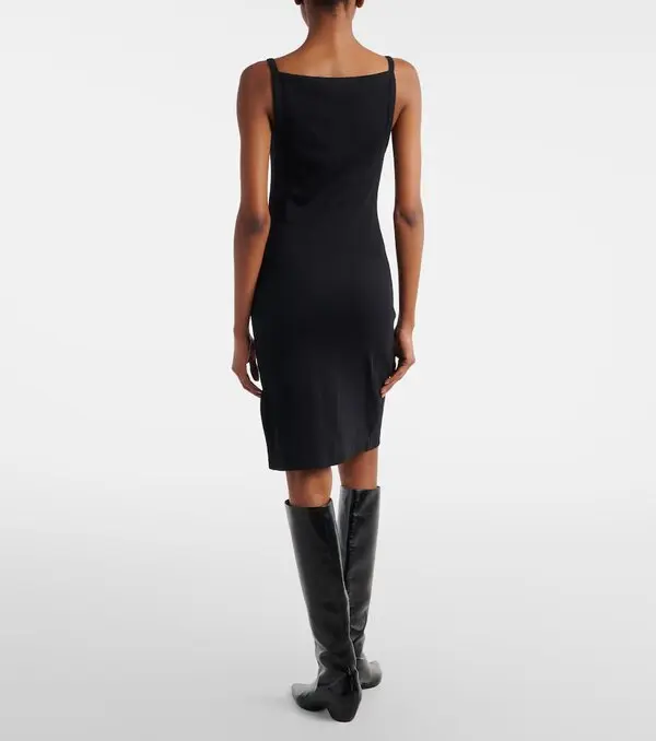 COURREGES Courrèges Ribbed-knit Cotton Jersey Midi Dress