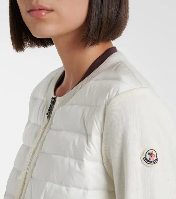 Moncler Tricot Down-paneled Virgin Wool Cardigan