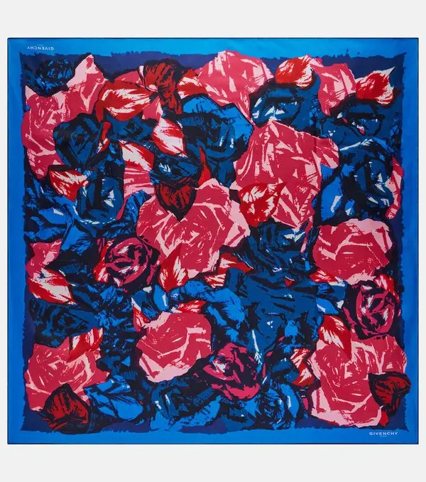 Givenchy Printed Silk Scarf - Blue