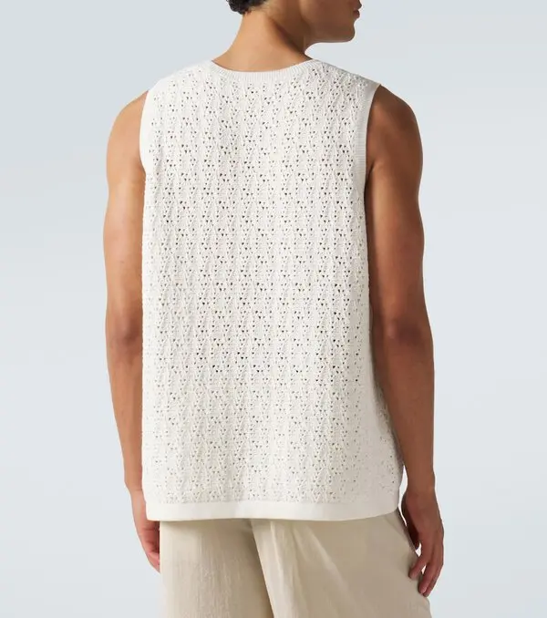 FRAME Crochet Cotton-blend Tank Top