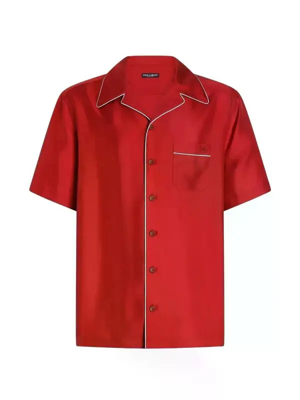 Dolce & Gabbana Hawaii Silk Twill Shirt - Red