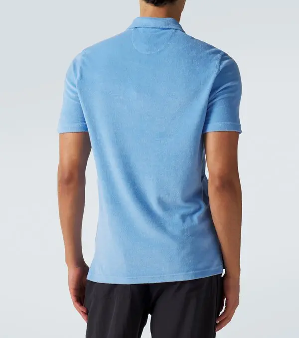 Fedeli Cotton Terry Polo Shirt - Blue