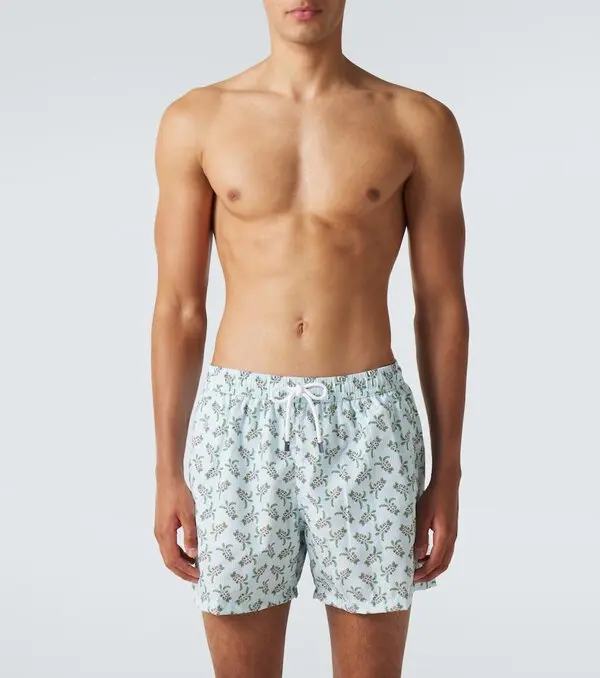 Fedeli Printed Swim Trunks - Green