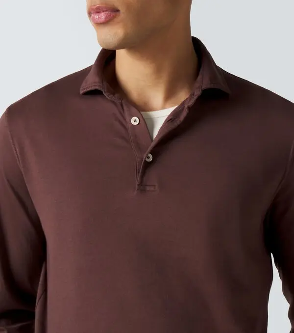 Fedeli Cotton Pique Polo Shirt - Brown