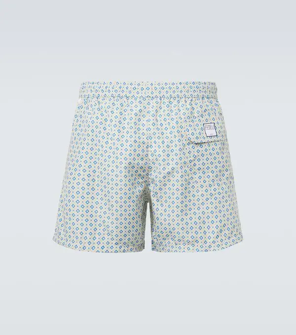 Fedeli Madeira Printed Swim Trunks - Beige