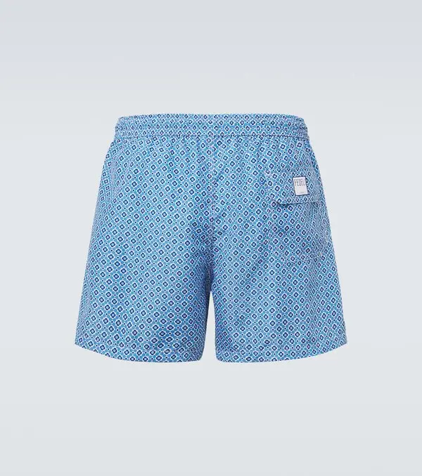 Fedeli Printed Swim Trunks - Blue