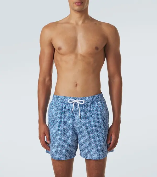 Fedeli Printed Swim Trunks - Blue