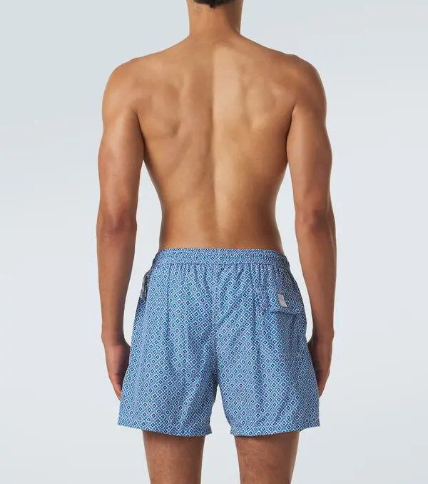 Fedeli Printed Swim Trunks - Blue