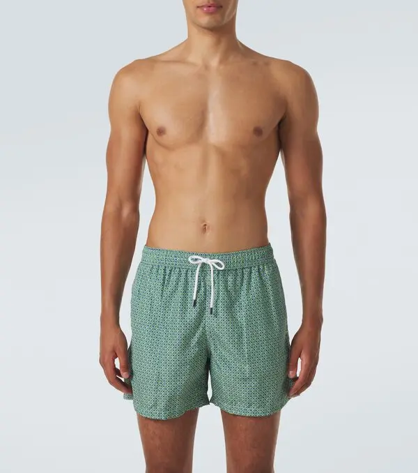 Fedeli Madeira Printed Swim Trunks - Green