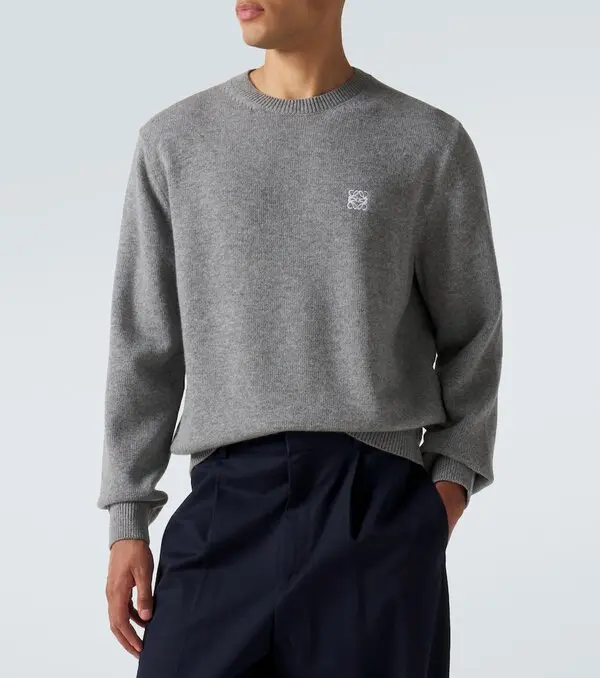 Loewe Anagram Wool Sweater - Grey