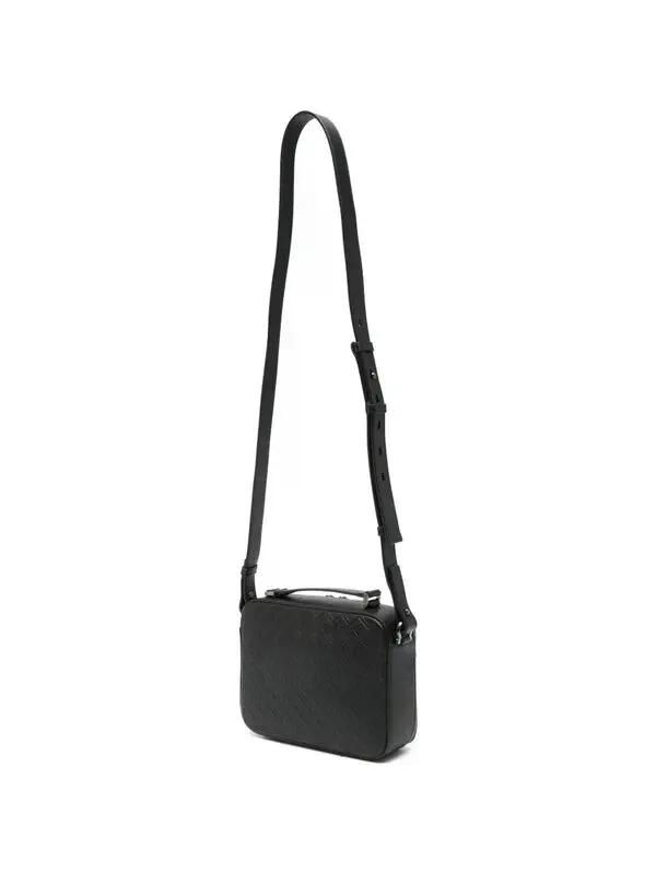 FERRAGAMO Gancini Embossed Leather Messenger Bag