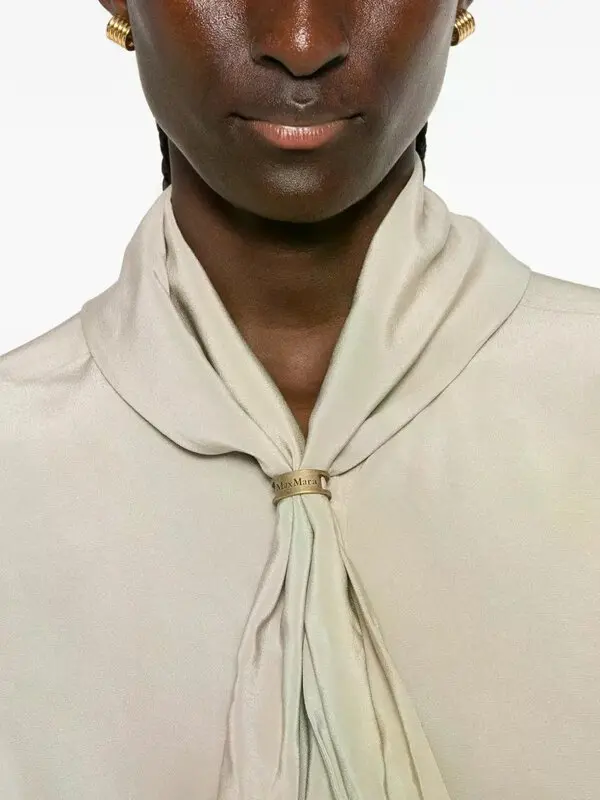 Max Mara Silk Blouse With Bow Detail