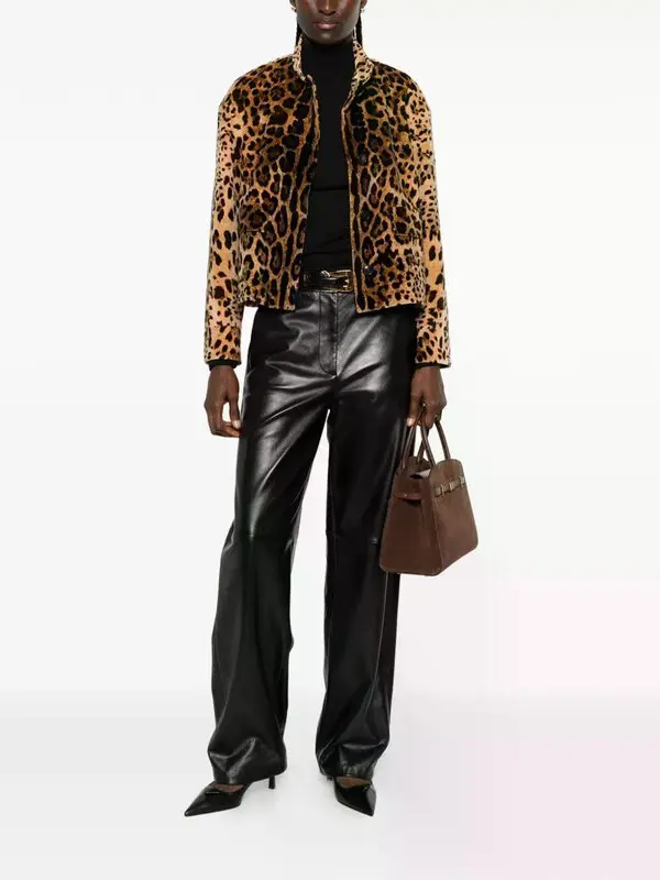 Max Mara Legno Wide-leg Leather Trousers - Black