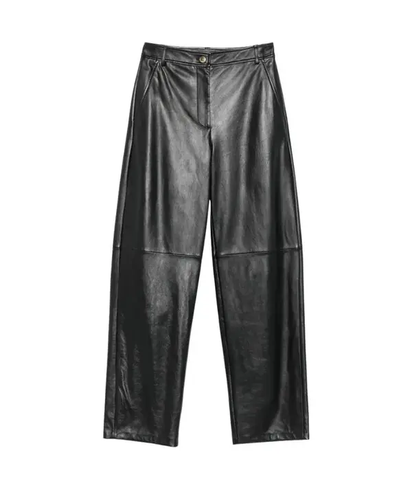 Max Mara Legno Wide-leg Leather Trousers - Black