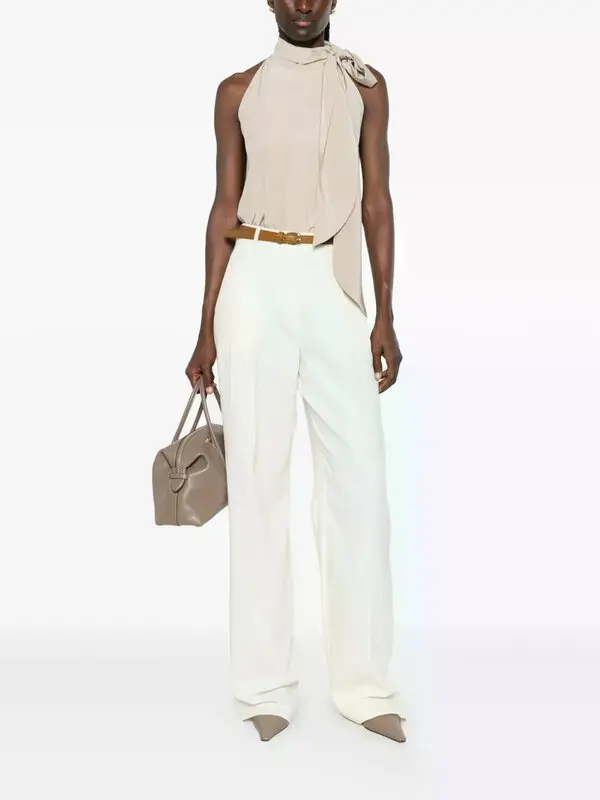 Max Mara Pleated Halter Neck Blouse