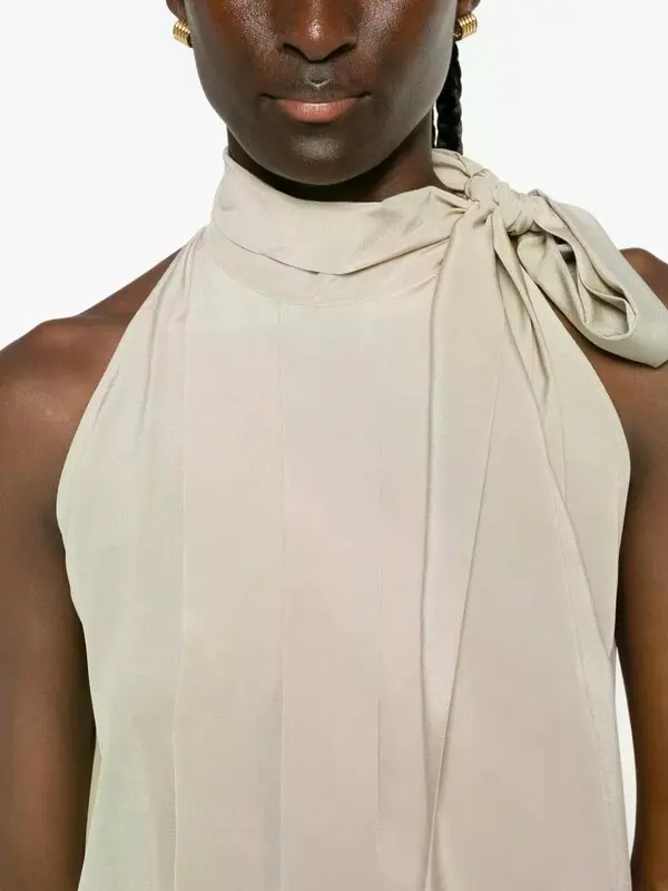 Max Mara Pleated Halter Neck Blouse