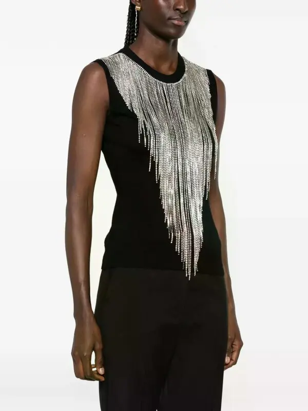 Sportmax Crine Crystal-fringe Sleeveless Top