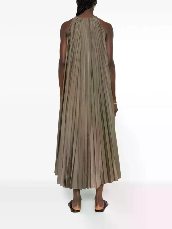 Max Mara Pleated Halterneck Midi Dress