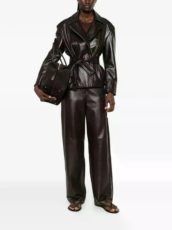 Max Mara Wide-leg Leather Trousers