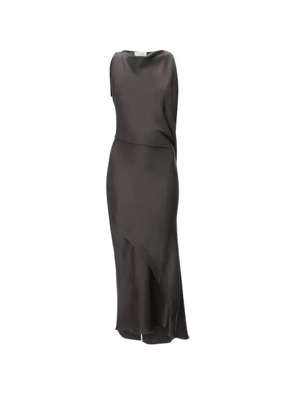 Victoria Beckham Kyra Asymmetric Midi Dress - Brown