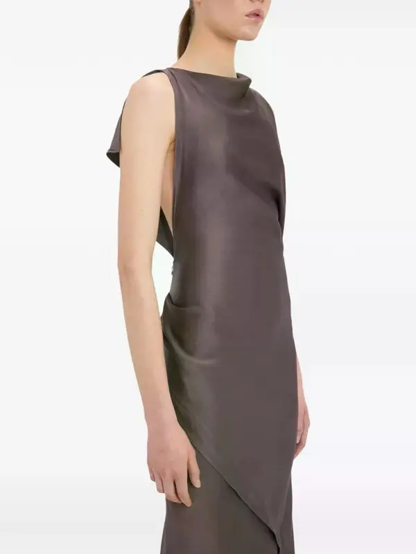 Victoria Beckham Kyra Asymmetric Midi Dress - Brown