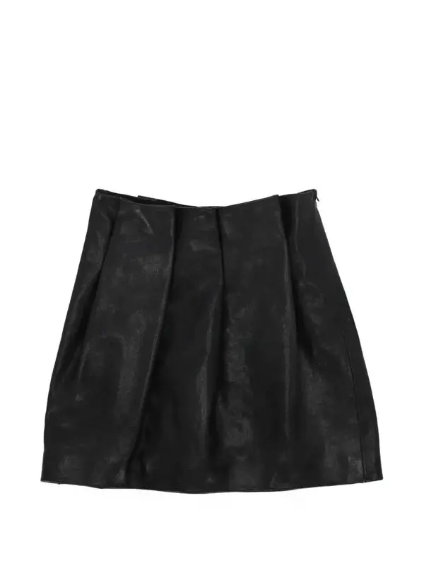 LEO SEASON Pleated Mini Skirt - Black
