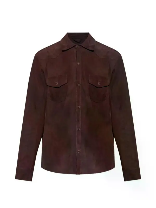 Eleventy Suede-panelled Western-yoke Jacket