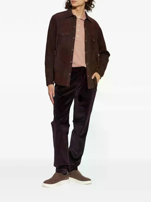 Eleventy Suede-panelled Western-yoke Jacket