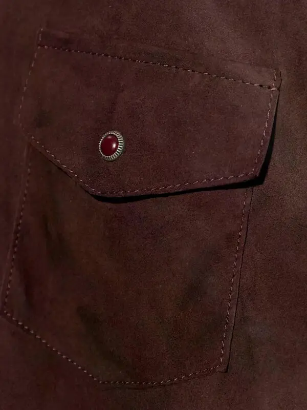 Eleventy Suede-panelled Western-yoke Jacket