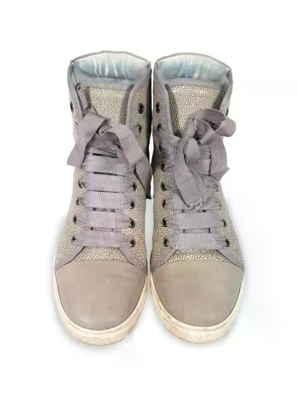 LANVIN Textured High-top Sneakers