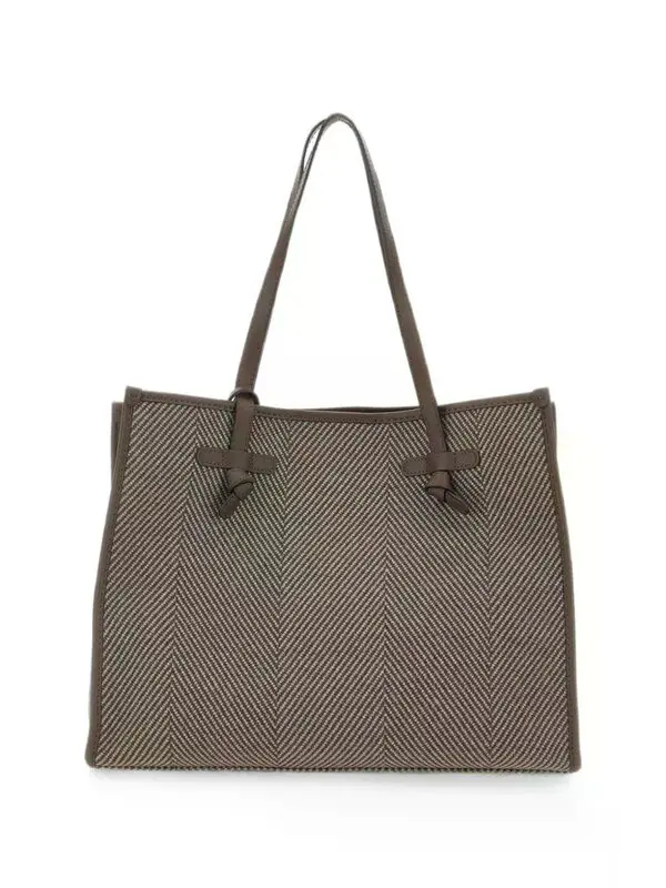 MARCELLA CLUB Marcella Herringbone-pattern Tote Bag - Brown