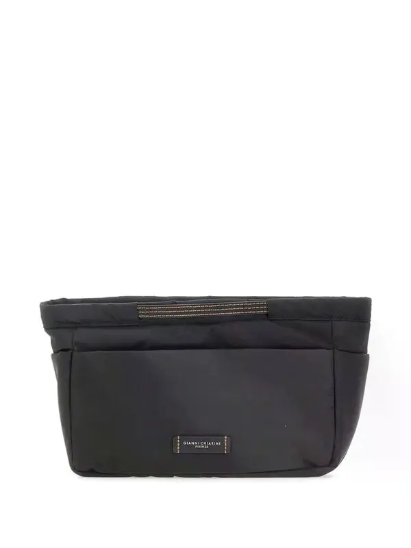 GIANNI CHIARINI Leather-trim Clutch Bag - Black