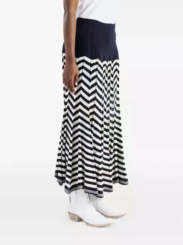 Junya Watanabe Ribbed-waistband Chevron Knit Skirt