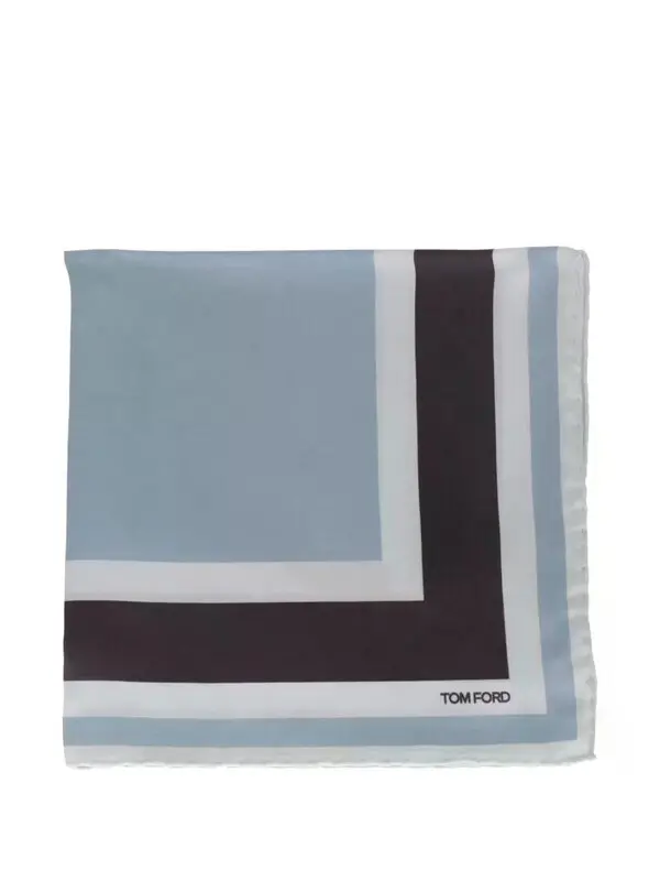 TOM FORD Border-stripe Pocket Square - Blue