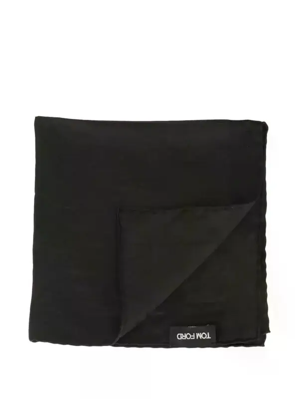 TOM FORD Logo-patch Pocket Square - Black