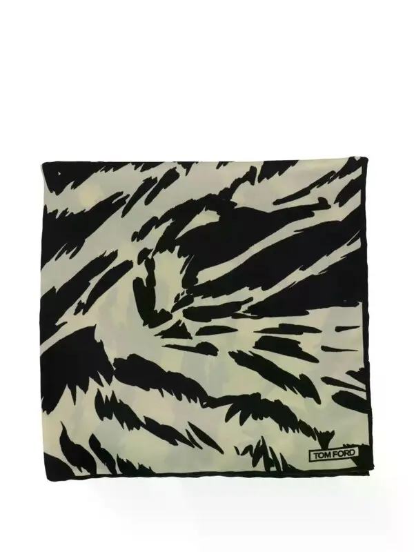 TOM FORD Abstract-print Pocket Square - Black