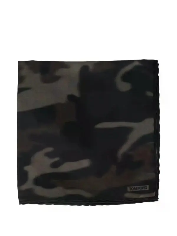 TOM FORD Camouflage-print Pocket Square - Black