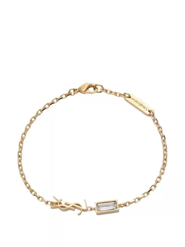 Saint Laurent Cassandra Logo Plaque Chain Bracelet - Gold
