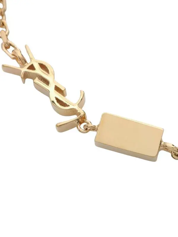 Saint Laurent Cassandra Logo Plaque Chain Bracelet