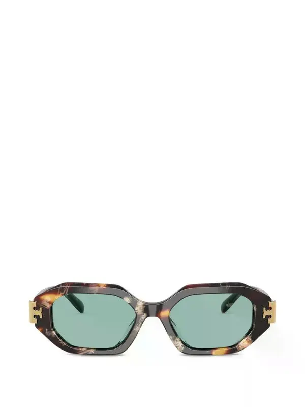 Tory Burch Double T Geometric Sunglasses - Brown