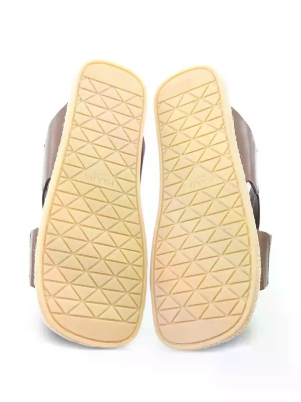 Prada Triangle Logo Criss-cross Slide Sandals