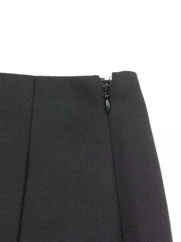 Miu Miu Mini Skirt With Gold-tone Logo Plaque