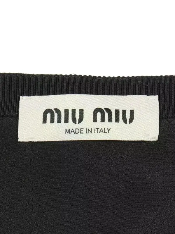 Miu Miu Mini Skirt With Gold-tone Logo Plaque