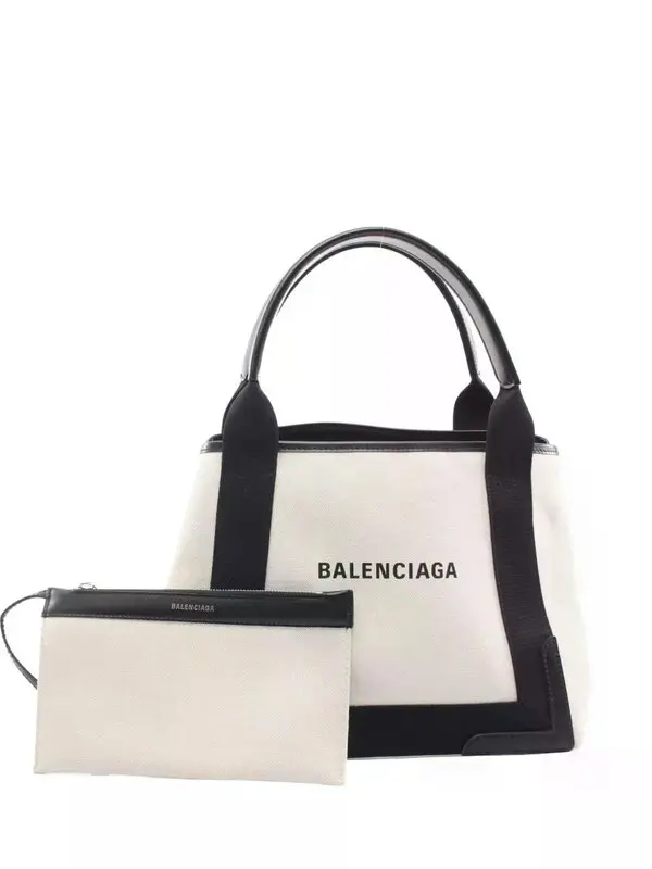 Balenciaga Navy Cabas Tote Bag - Neutrals